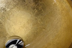 SAPHO MURANO BLACK-GOLD skleněné umyvadlo na desku, průměr 40cm, černá/zlatá AL5318-77