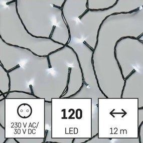 LED Vánoční venkovní řetěz 120xLED/17m IP44 studená bílá