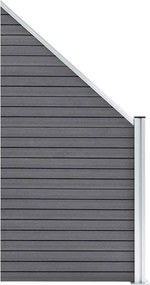 Plotová sada WPC 2 čtvercové + 1 šikmý díl 446 x 186 cm šedá 3053234