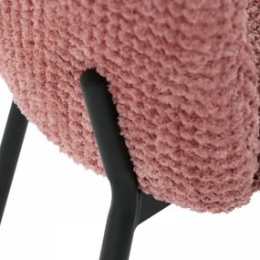 Židle jídelní růžová látka černé kovové nohy CT-W1077 PINK2