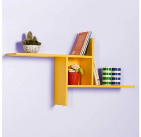 Adore Furniture | Nástěnná police 50x100 cm žlutá | AD0065