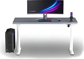 ULTRADESK Quest bílá šedá / Herní stůl / 140 x 70 cm / 72-120 cm / ele