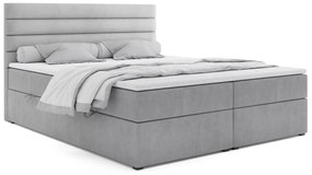 MONTEROSA čalouněná postel 180 + topper, světle šedá
