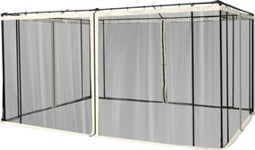 Outsunny 4 boční panely 3,5x2 m pro zahradní altán s mřížkou a zipem, černé