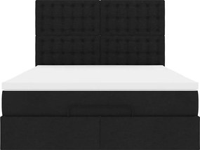 Osmanský rám postele s matrací černá 140x190cm textil 3313322