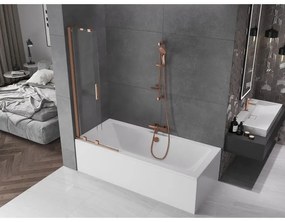 Mexen Velar, 2-křídlová posuvná vanová zástěna 70 x 150 cm, 8mm čiré sklo, měděná matná, 896-070-000-01-65