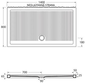 HOPA Obdélníková keramická sprchová vanička FERDY II Rozměr A - 120 cm, Rozměr B - 80 cm VANKEFEII128