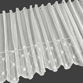 Vitrážková voálová záclona 45289 - výška 40,60 cm , metráž