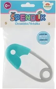 Chrastítko špendlík tyrkysovošedé 12 cm / Chrastítko / 0+