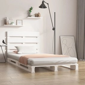 vidaXL Rám postele 75 x 190 cm masivní borovice Small Single [3120159] Barva: Bílá
