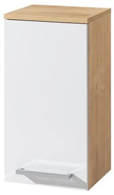 Mereo Bino koupelnová skříňka horní 63 cm, levá , bílá/dub CN675