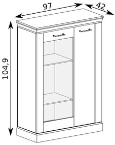 Obývací stěna Antica K | sestava B | 4 díly | kraft zlatý
