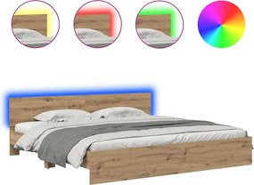 Rám postele s čelo Artisanový dub 200 x 200 cm Kompozitní dřevo 3403602