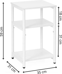 Noční stolek SPRINGOS HF0065 bílý