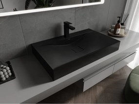 Mexen Poli umyvadlo na desku z konglomerátu 1/O 80 x 48 cm, černé - 23028071