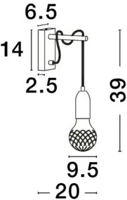 Designové nástěnné svítidlo Věda 95 černé