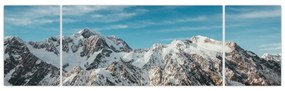 Obraz zasněžených vrcholků, Fiordland (170x50 cm)