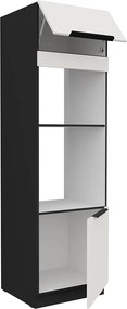 ARIA wb | vysoká skříňka 60 DPM-210 2F na vestavnou troubu a mikrovlnku | 60 cm | ANTI FINGERPRINT povrch | černá/bílá