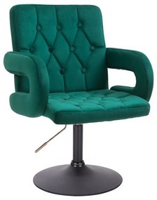 LuxuryForm DESIGN Otočná židle BOSTON VELUR na černém talíři - zelená