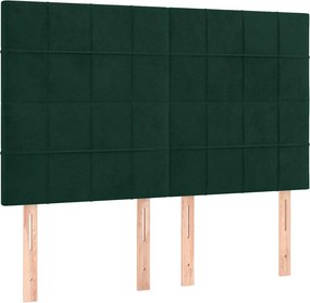 Box spring postel s matrací tmavě zelená 140x190 cm samet 3132678