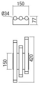 Redo 01-2038 - LED Nástěnné svítidlo MADISON 6xLED/4W/230V černá