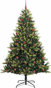 Umělý skládací vánoční stromeček 300 LED Zelená 210 cm PVC a PE 3396000