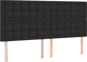 Box spring postel s matrací černá 180x200 cm umělá kůže 3129045