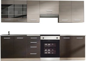 Kuchyňská linka, dub světle šedý/dub tmavý, KLANTON