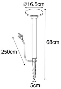 Moderní bodové světlo na špici černé vč. LED IP54 - Skyf