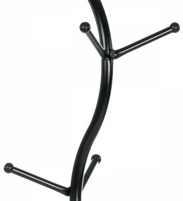 Stojanový věšák, výška 181 cm, kovová konstrukce, černý matný lak, nosnost 10 kg 80003-09 BK