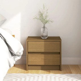 Noční stolek medově hnědý 40 x 30,5 x 35,5 cm masivní borovice - Default Title