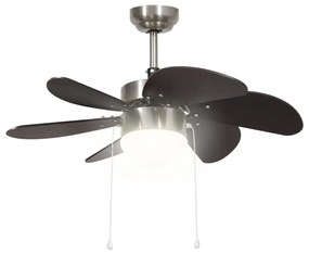 vidaXL Stropní ventilátor se světlem 76 cm tmavě hnědý