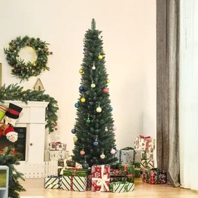HOMCOM Vánoční stromek 180 cm, vysoce realistický, 380 větviček, nehořlavý, stabilní podstavec, zelená