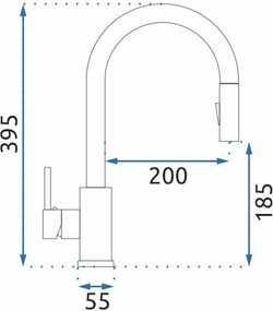 Rea Fresh, dřezová baterie s výsuvnou výlevkou, broušená ocel, REA-B9146