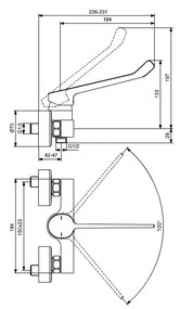 Ideal Standard Cerabase - Sprchová baterie nástěnná s lékařskou pákou, chrom BD490AA