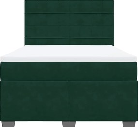 Box spring postel s matrací tmavě zelená 160x200 cm samet 3290957