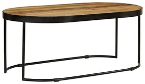 Konferenční oválný stolek masivní hrubý mangovník a ocel 100 cm