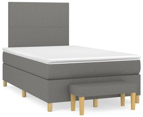 Box spring postel s matrací tmavě šedá 120x190 cm textil 3270391