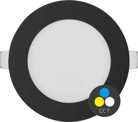 EMOS Černý vestavný LED panel kulatý 120mm 7W CCT Premium ZD1323