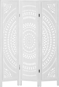 HOMCOM 3-panelový interiérový rozdělovač místností, skládací dřevěný separator pro domácnost a kancelář, 120x170cm, bílý | Aosom