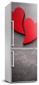 Wallmuralia Nálepka tapeta na ledničku Červené srdce 60x180 cm