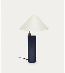 Tmavě modrá stolní lampa s kovovým stínidlem (výška 42 cm) Shiva – Kave Home