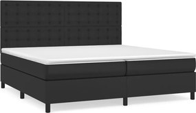 Box spring postel s matrací černá 200x200 cm umělá kůže 3142863
