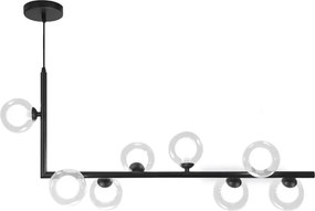 Toolight - Kovová industriální skleněná stropní lampa APP754-8CP, černá, OSW-03987