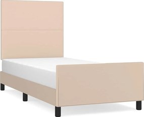Rám postele s čelem cappuccino 90x190 cm umělá kůže 3125426