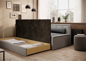 Šedá žinylková rozkládací/s úložným prostorem pohovka 214 cm Fulgeo – ELTAP