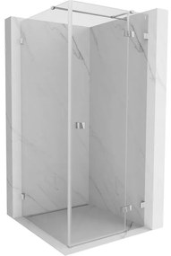 Mexen Lunar T, sklopný sprchový kout pravý 110 x 110 cm, 8mm čiré sklo, chromový profil, 834T-110-110-01-00-P