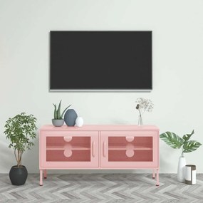 vidaXL TV skříňka 105 x 35 x 50 cm ocel [336238] Barva: Růžová