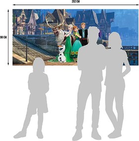 Dětská vliesová fototapeta na zed' Ledové království ve městě, Disney | 202 x 90 cm | DFTDNH 5365