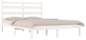 Rám postele bílý masivní borovice 160 x 200 cm,  3103659